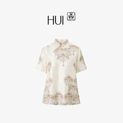 HUI卉真丝宝相万花立领斜襟上衣