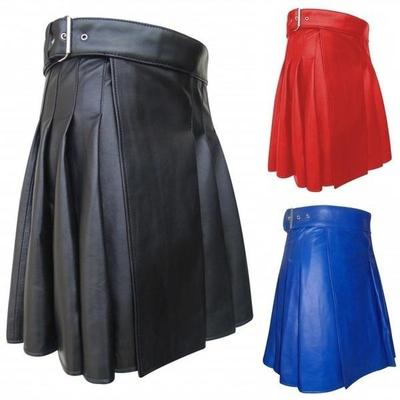 Plaid Scottish Festival Mens Leather Skirt Skirt Mens