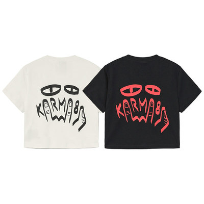 KARMA8A Cropped Tee 25新款 女士圆领趣味印花短袖T恤短款上衣