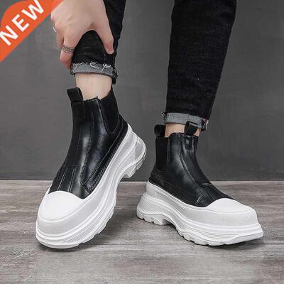 Men's Ankle Boots Autumn New Thick-soled Boots High Top Casu
