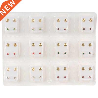24pcs=12Pairs Surgical Steel Ear Studs Earrings Set Medical