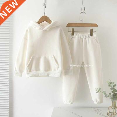 Baby Girl Boy Cotton Clothes Set Hoodie+Pant 2PCS Warm Fleec
