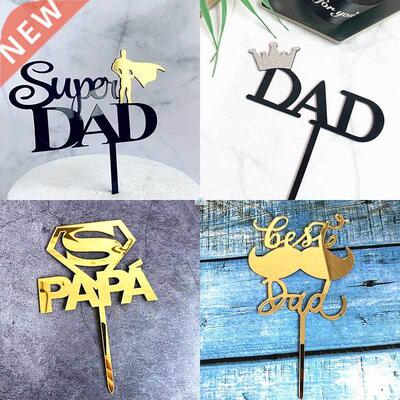 Acrylic Super Dad Cake Topper Happy Father's Day Cake