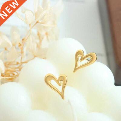 2022 Stainless Steel Chic Heart Huggie Hoop Earrings Charm G