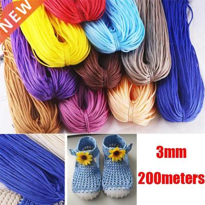 200M mm Color Nylon Cord Thread Crochet Hollow Line Macrame