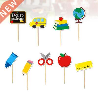 Cake School Topper Dessert Back To Decoration Card Cupcake