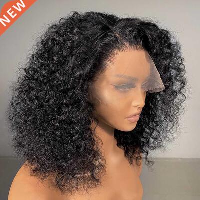 Jerry Curly 13x4 Lce Front Wig Short Bob Frontl Humn Hir