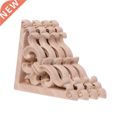 53CA 4pcs/set Wood Carved Corner Onlay Applique Unpainted Fr