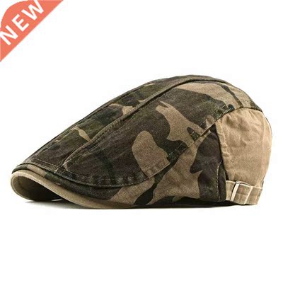 Spring Summer Newsboy Caps Men Camouflage Cotton Flat Peaked