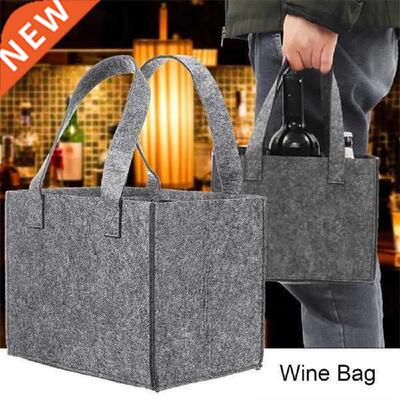 Reusable Fashion Felt Bag Wine Glasses Holder Beer Bottle