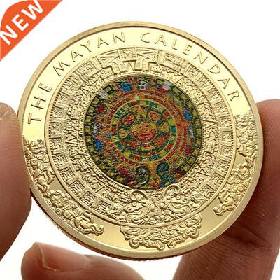 The Mayan Calendar Souvenir Coin Collectible Gold Plated Cre