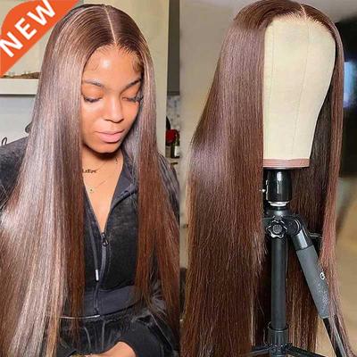 Straight Ginger Brown Lace Front Human Hair Wigs for Women C