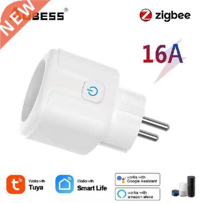 AUBESS ZigBee Tuya 16A WIFI Smart Plug Adapter EU Socket