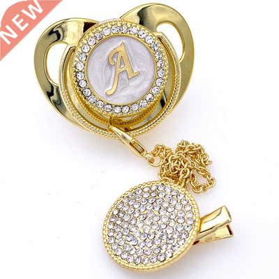Pacifier Beads And Clips Gold Pacifier Holder BPA Free Silic