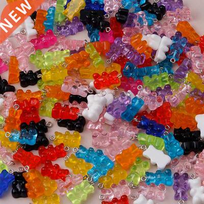 10pcs 22X11mm Candy Color Gummy Mini Bear Charms for Making