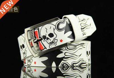 Skull Skeleton pattern pin buckle Belt Men's/Women's punk st