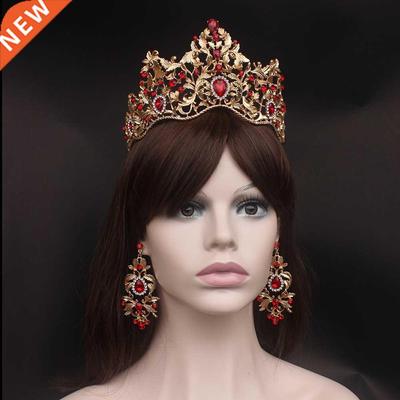 Faion Baroque Magnificent Red Crystal Bridal Tiaras Green