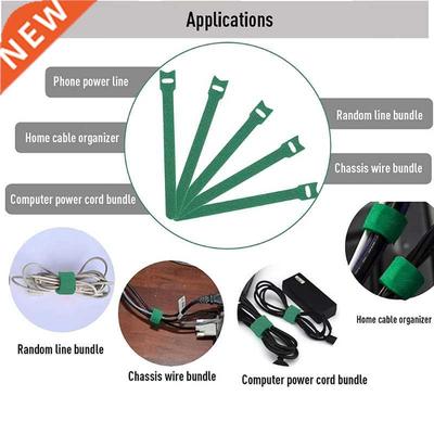 100 Pcs Reusable Cord Nylon Strap Black Cord Tear Bands Tidy