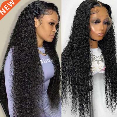 Kryssma Black Long Kinky Curly Synthetic Lace Front Wig For
