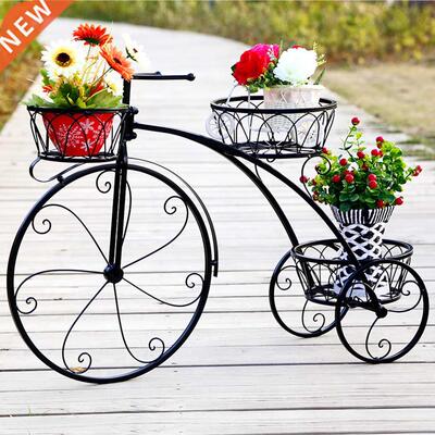 Tricycle Plnt Stnd Flower Pot Crt Bicycle Holder Rck for