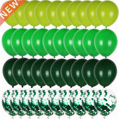 40pcs Green Balloons Set Chrome Metallic Confetti Ballon Jun