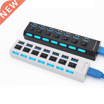 USB 3.0 Hub, 7 Ports High Speed USB 3 Hub Splitter with On