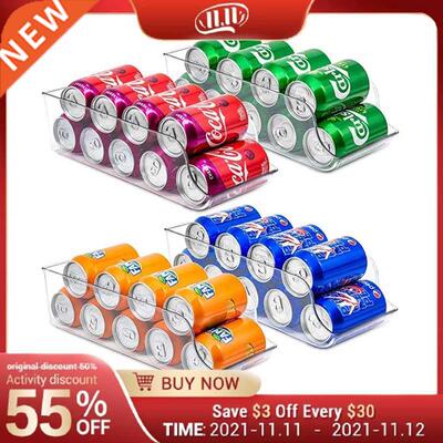 Fridge Organizer Bins Can Drink Dispenser Holder Refrigerato