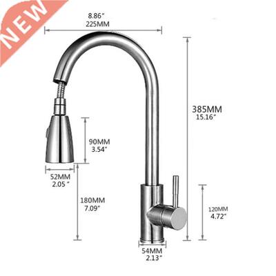 1/2 Stainless Steel Kitchen Sink Faucets with Pull Down Spr