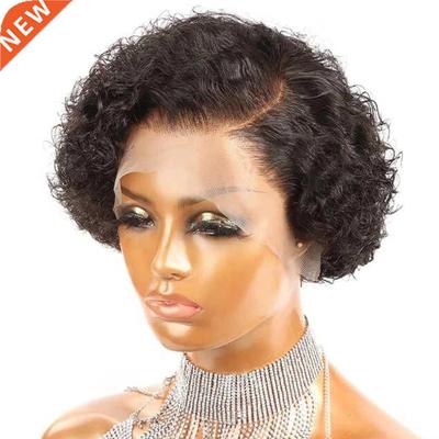 ort Bob Wig Pixie Cut Wig Curly Human Hair Wigs For Women
