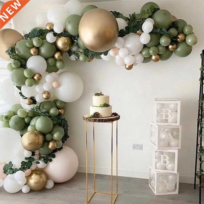 Green Silver Macaron Metal Balloon Garland Arch Wedding Birt