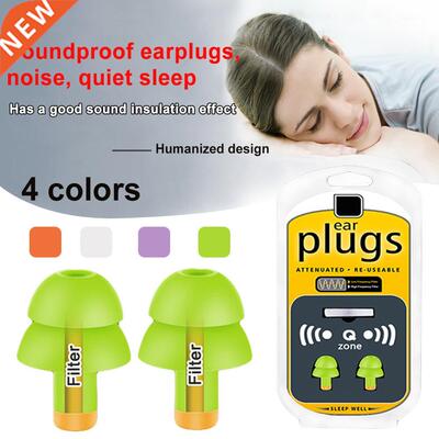 2PCS Noise Reduction Earplugs Sound Insulation Protection Ea