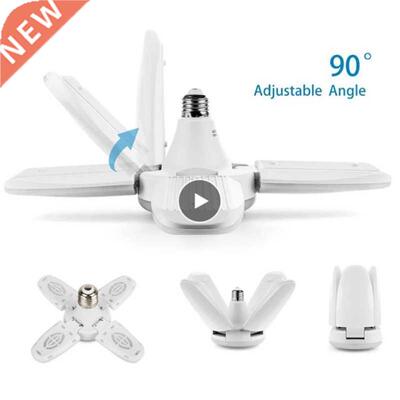 E27 38W LED Garage Light Folding Ceiling Fan Lamp Blade Defo