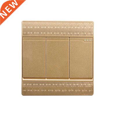 Luxurious Champagne gold Push Button black switch socket 3ga