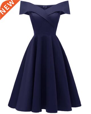 Vestido Off shoulder A Line Rockabilly Vintage Party Dress
