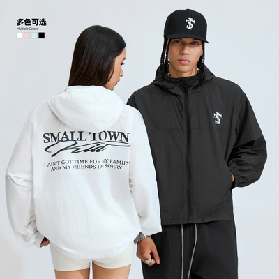 STK Small Town Kid 基础字体排版防晒服街头潮牌休闲美式夹克