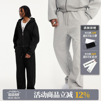 美式复古弯刀休闲裤直筒卫裤
