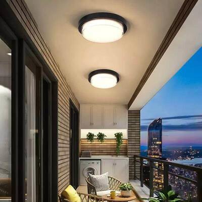 led户庭吸入顶灯防水方形ARZ简约院大门户走廊过外道阳台卧室吸顶