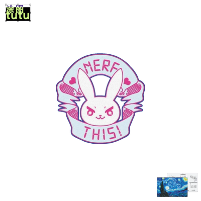 守望先锋DVA机甲粉兔汽车贴纸NERFTHIS反光车身玻璃划痕装饰贴