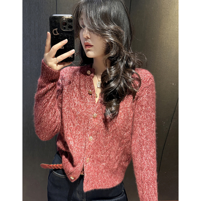 思洛町圆领复古羊毛毛衣保暖