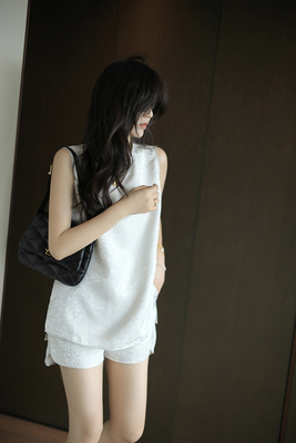 其他24年夏季提花人丝背心短裤