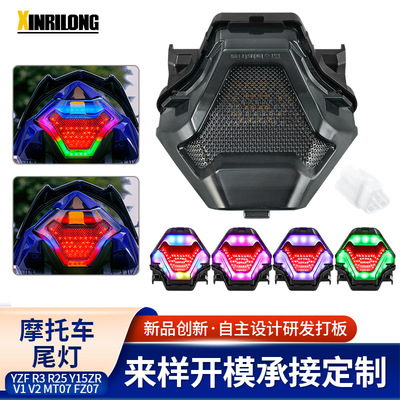 摩托车新款改装七彩尾灯L