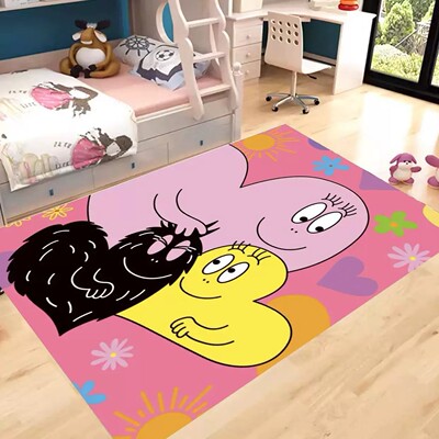 巴巴爸爸周边地毯床边毯脚垫Barbapapa动画儿童宿舍卧室防滑地垫