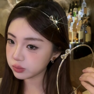 闪钻蝴蝶结银色发箍2025新款头箍