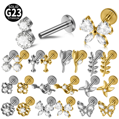 G23钛合金内螺纹唇钉耳钉耳骨钉