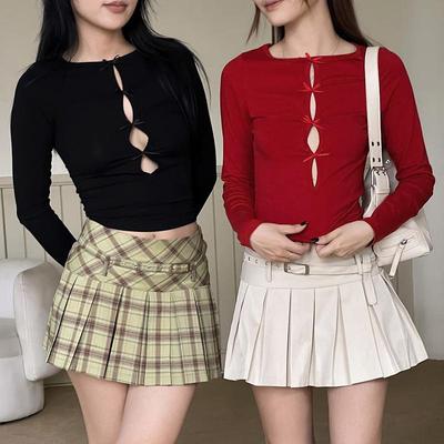 long crop slim kawaii clothes tees aesthetic retro -shirt
