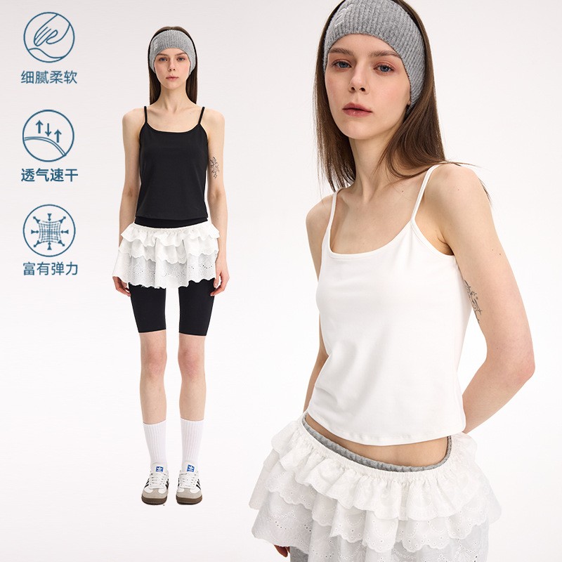 修身显瘦简约弹力背心女美式辣妹外穿瑜伽运动吊带