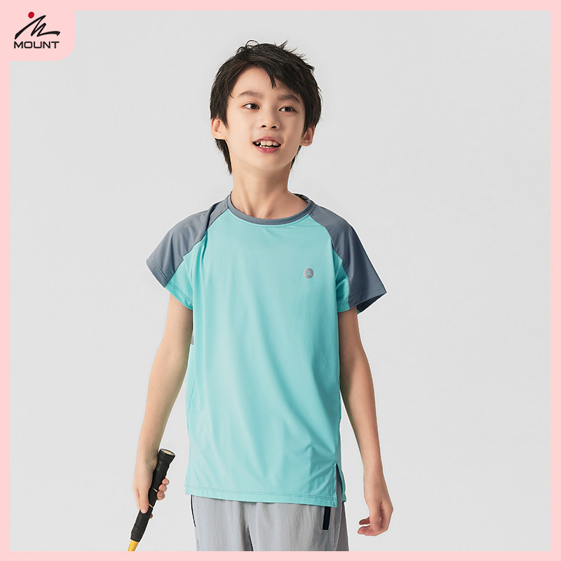 儿童羽毛球服男童乒乓球服女童运动球服套装速干透气冰丝高弹短袖