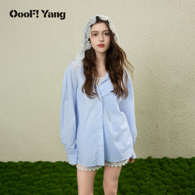 OooF!Yang绣花衬衣套装