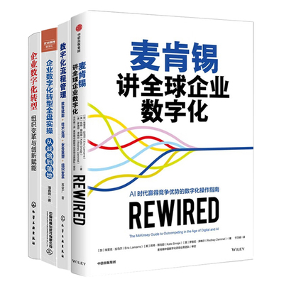 企业数字化转型实操4本套：麦肯锡讲全球企业数字化+数字化流程管理+从战略到落地+组织变革与创新赋能