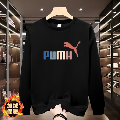 美式潮牌男士秋冬加绒加厚卫衣